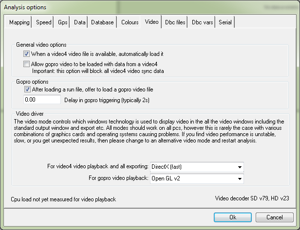 Race Technology Knowledge Base | AnalysisOptions / VideoOptions