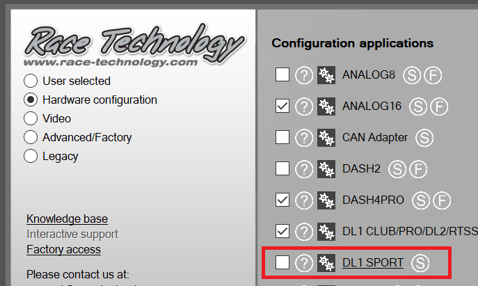 Race Technology Knowledge Base | CommonSupportQuestions / ReflashingTheDL1Sport
