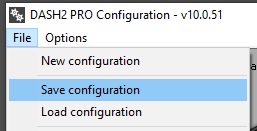 Race Technology Knowledge Base | DASH2PRO / SavingDASH2PROUnitsConfigurationToAFile
