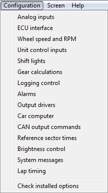 Race Technology Knowledge Base | DASH5PROUserInterface / DASH5PROMenuBar