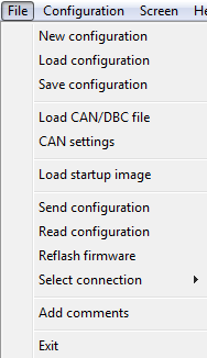 Race Technology Knowledge Base | DASH5PROUserInterface / DASH5PROMenuBar