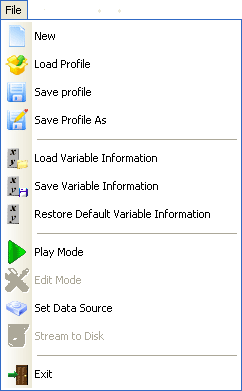 Race Technology Knowledge Base | Menubar / FileMenu