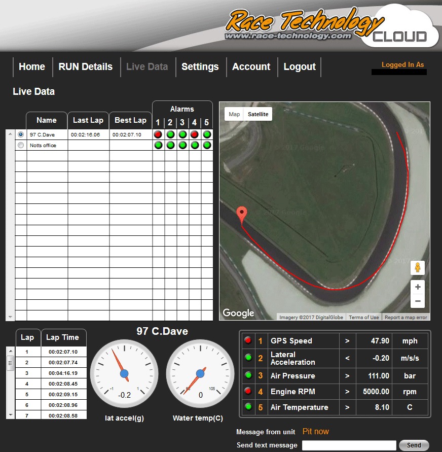Race Technology Knowledge Base | OperationOfTheRTLiveWebSite / LiveDataPage
