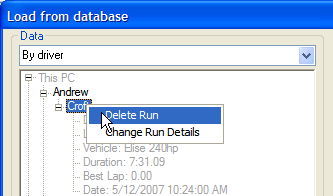 Race Technology Knowledge Base | RTAnalysisManagingData / RemovingRunsAndOtherFilesFromTheDatabase
