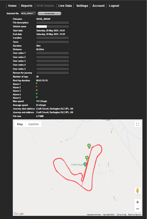 Race Technology Knowledge Base | RTCloud / RunDetailsPage