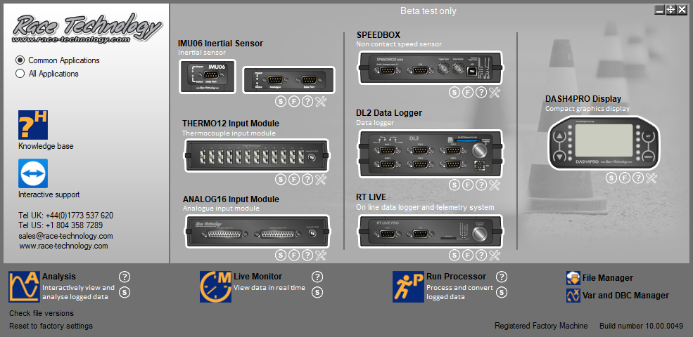 Race Technology Knowledge Base | Software / RTProgramLauncher