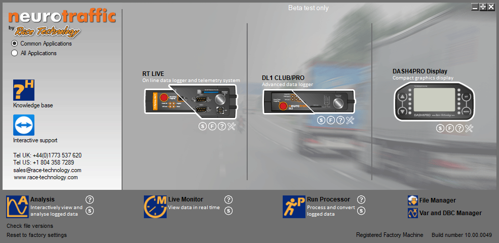 Race Technology Knowledge Base | Software / RTProgramLauncher