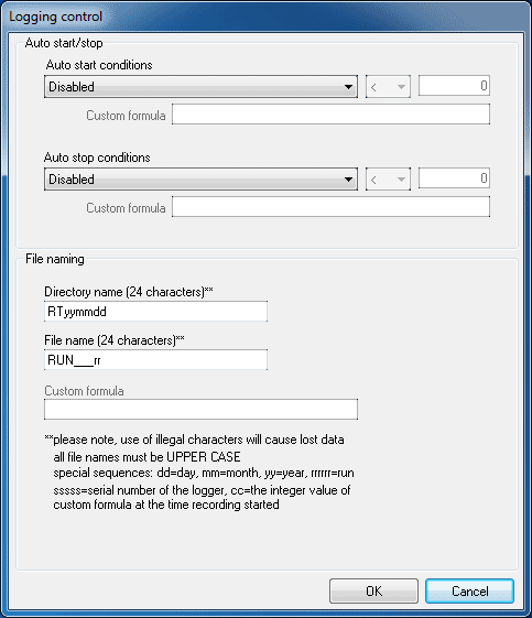 Race Technology Knowledge Base | UsingDASH5PROSoftware / LoggingControl