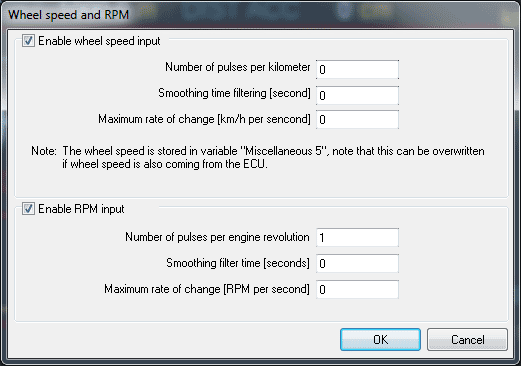 Race Technology Knowledge Base | UsingDASH5PROSoftware / WheelSpeedAndRPMInputs