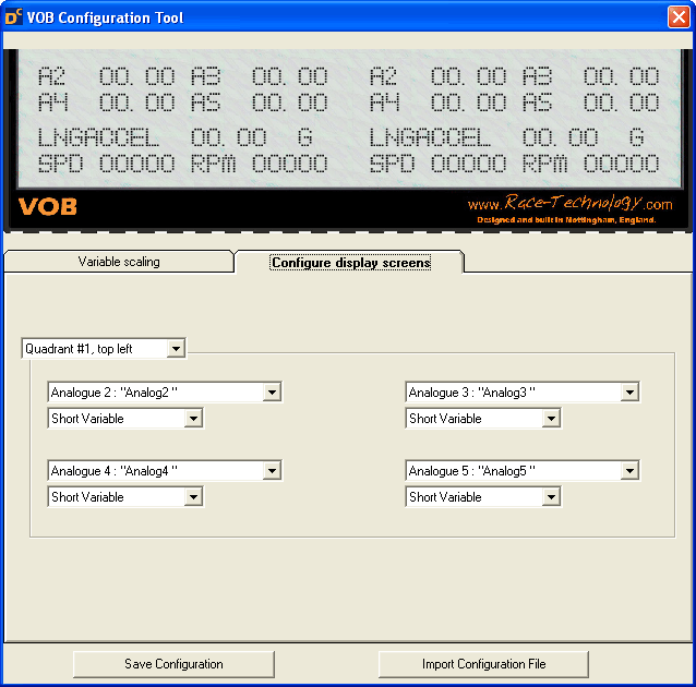 Race Technology Knowledge Base | VOB / ConfigureScreens